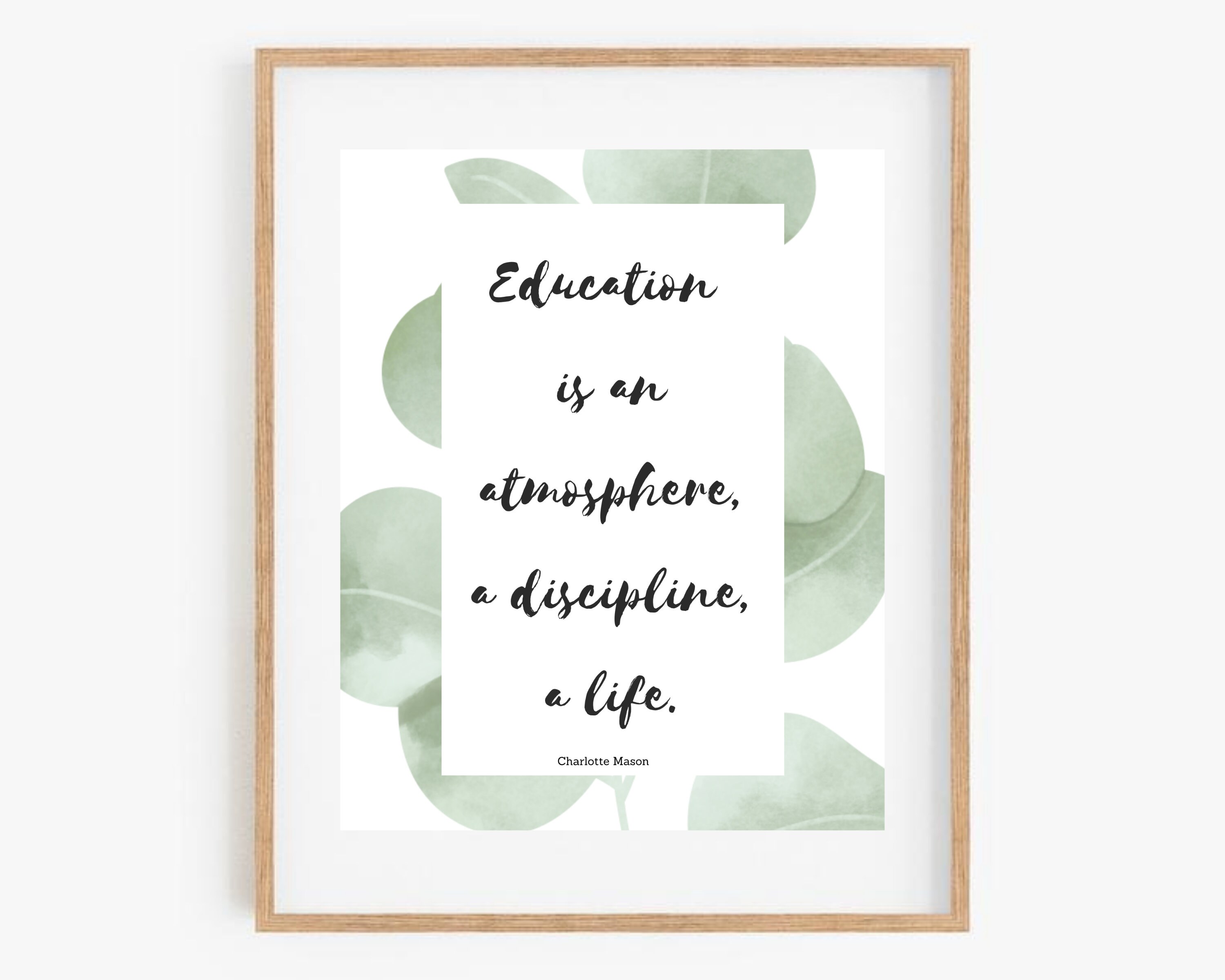 Charlotte Mason Education Quote Typography Printable Wall Art ...