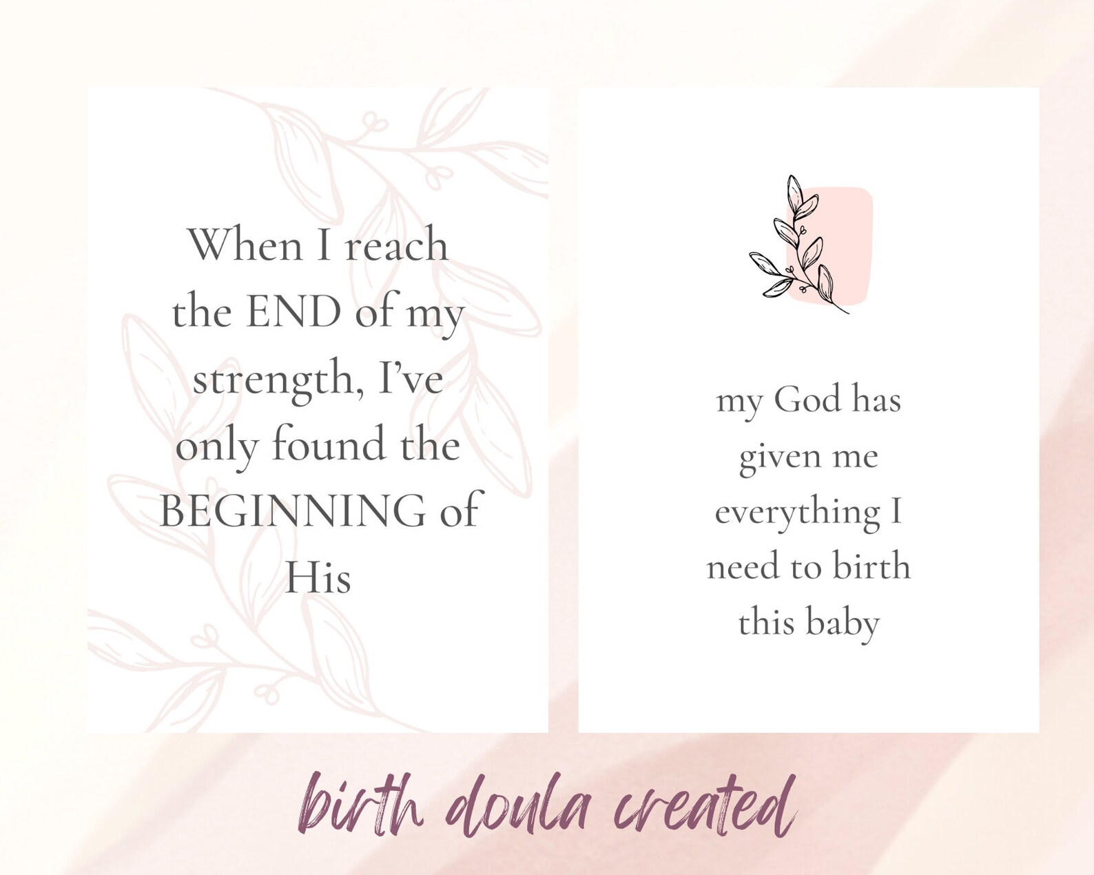 Set of 20 Christian Birth Affirmation Printable Cards, Instant Download ...