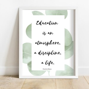 Charlotte Mason Education Quote Typography Printable Wall Art ...