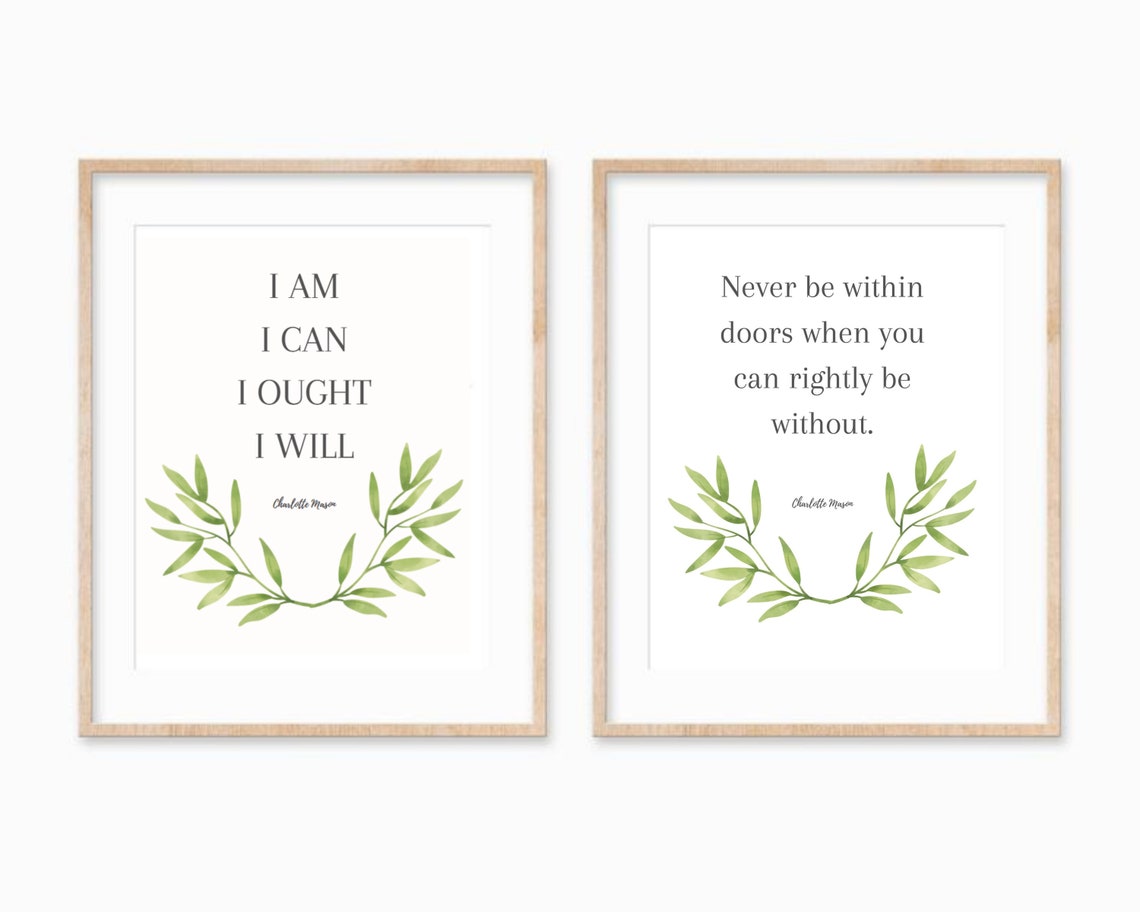 4 Pack Charlotte Mason Quote Homeschool Printable Typography Printable ...