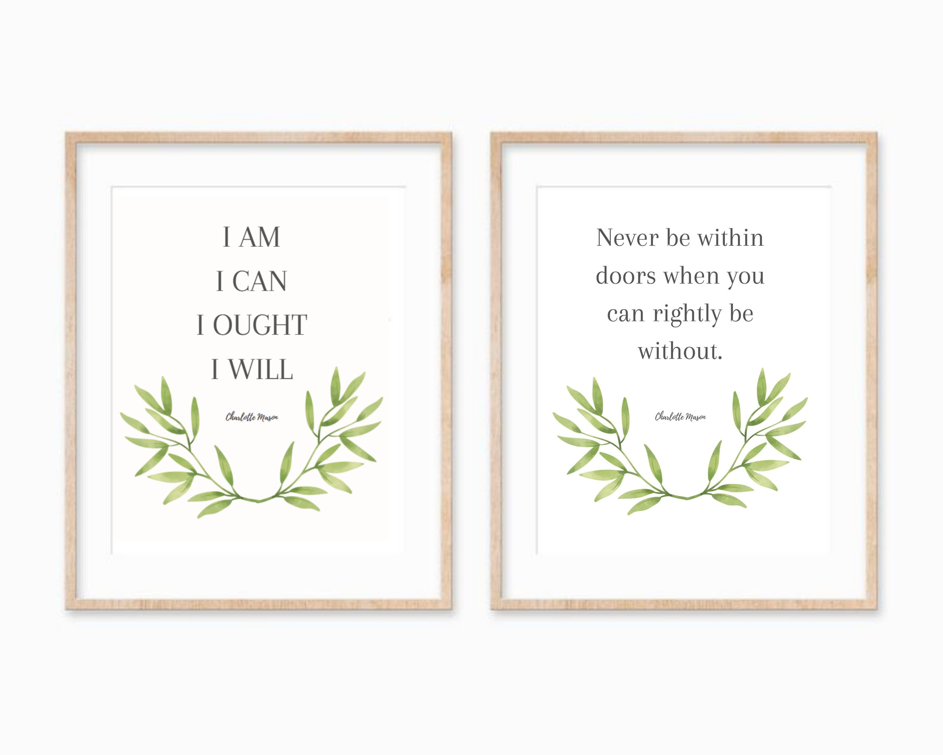 4 Pack Charlotte Mason Quote Homeschool Printable Typography Printable ...
