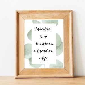 Charlotte Mason Education Quote Typography Printable Wall Art ...