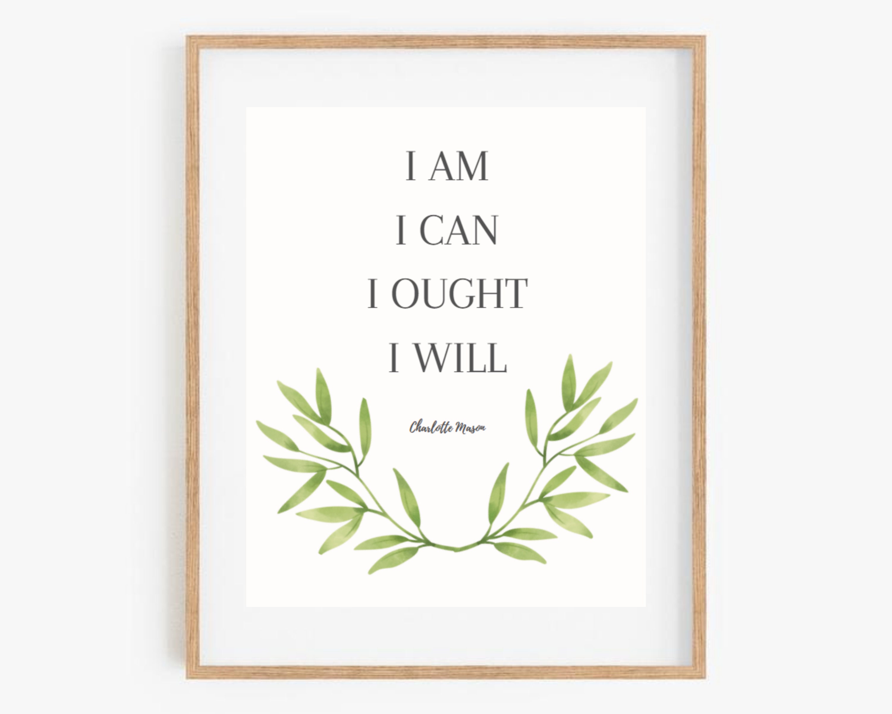 4 Pack Charlotte Mason Quote Homeschool Printable Typography Printable ...