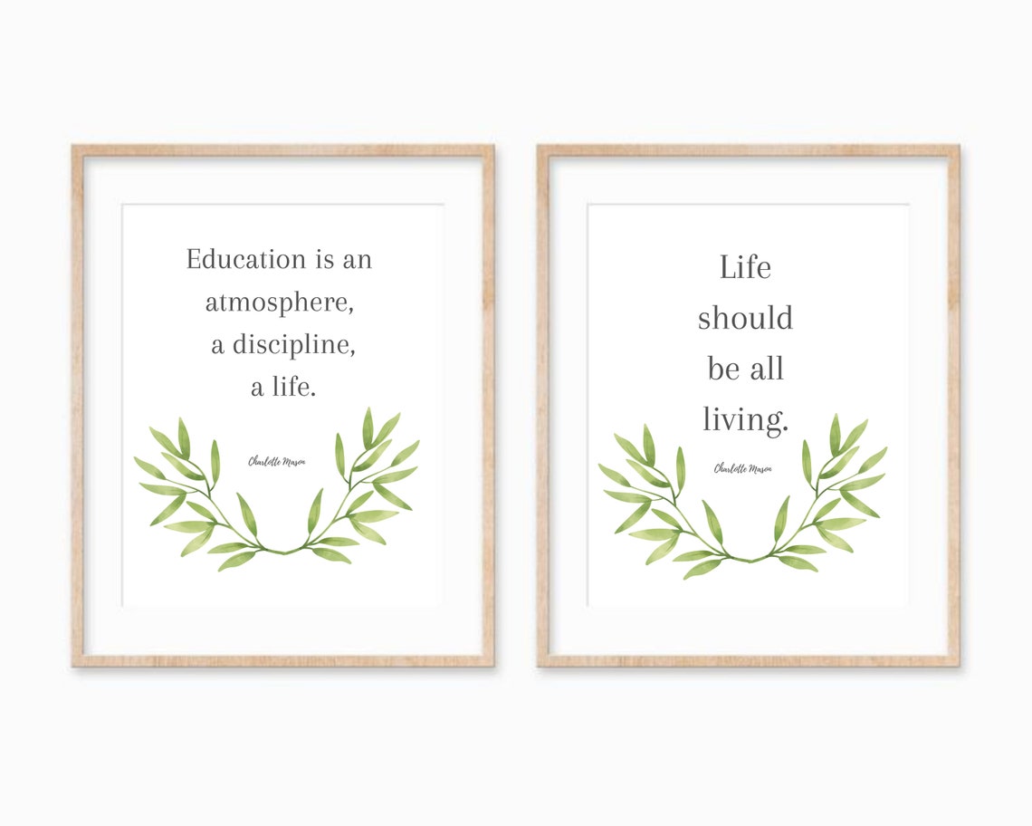 4 Pack Charlotte Mason Quote Homeschool Printable Typography Printable ...