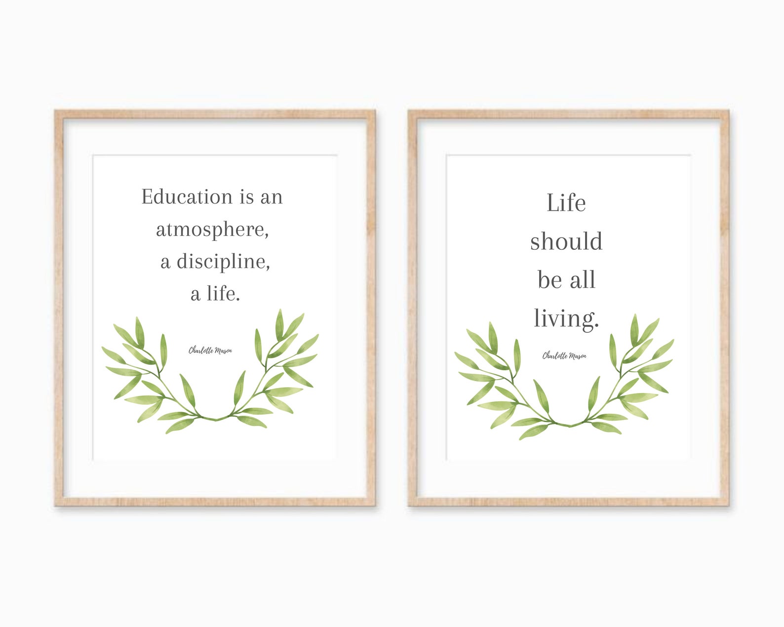 4 Pack Charlotte Mason Quote Homeschool Printable Typography Printable ...