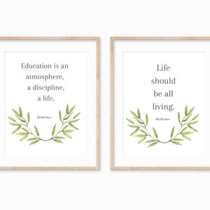 4 Pack Charlotte Mason Quote Homeschool Printable Typography Printable ...