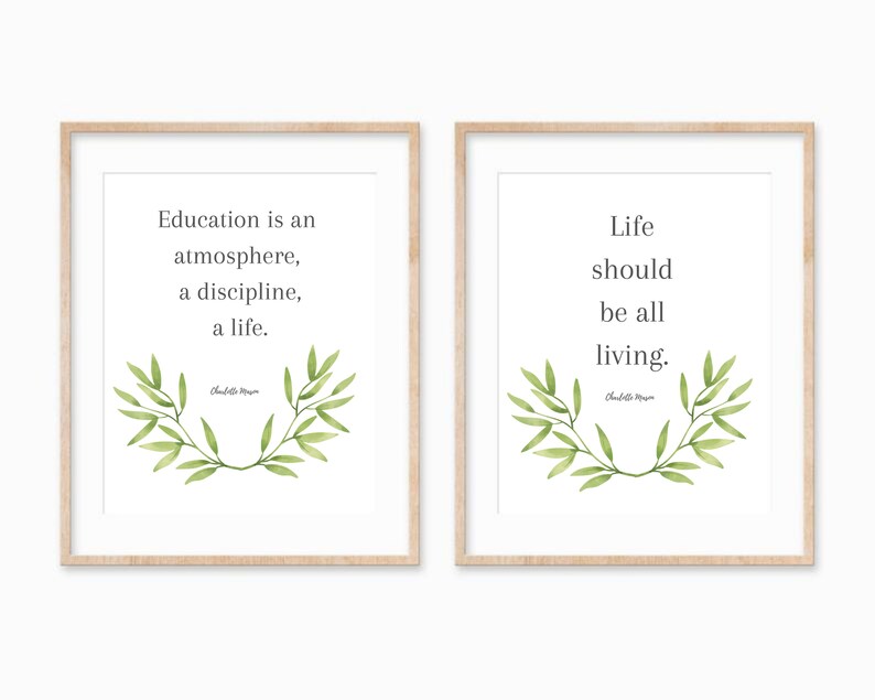 4 Pack Charlotte Mason Quote Homeschool Printable Typography Printable ...