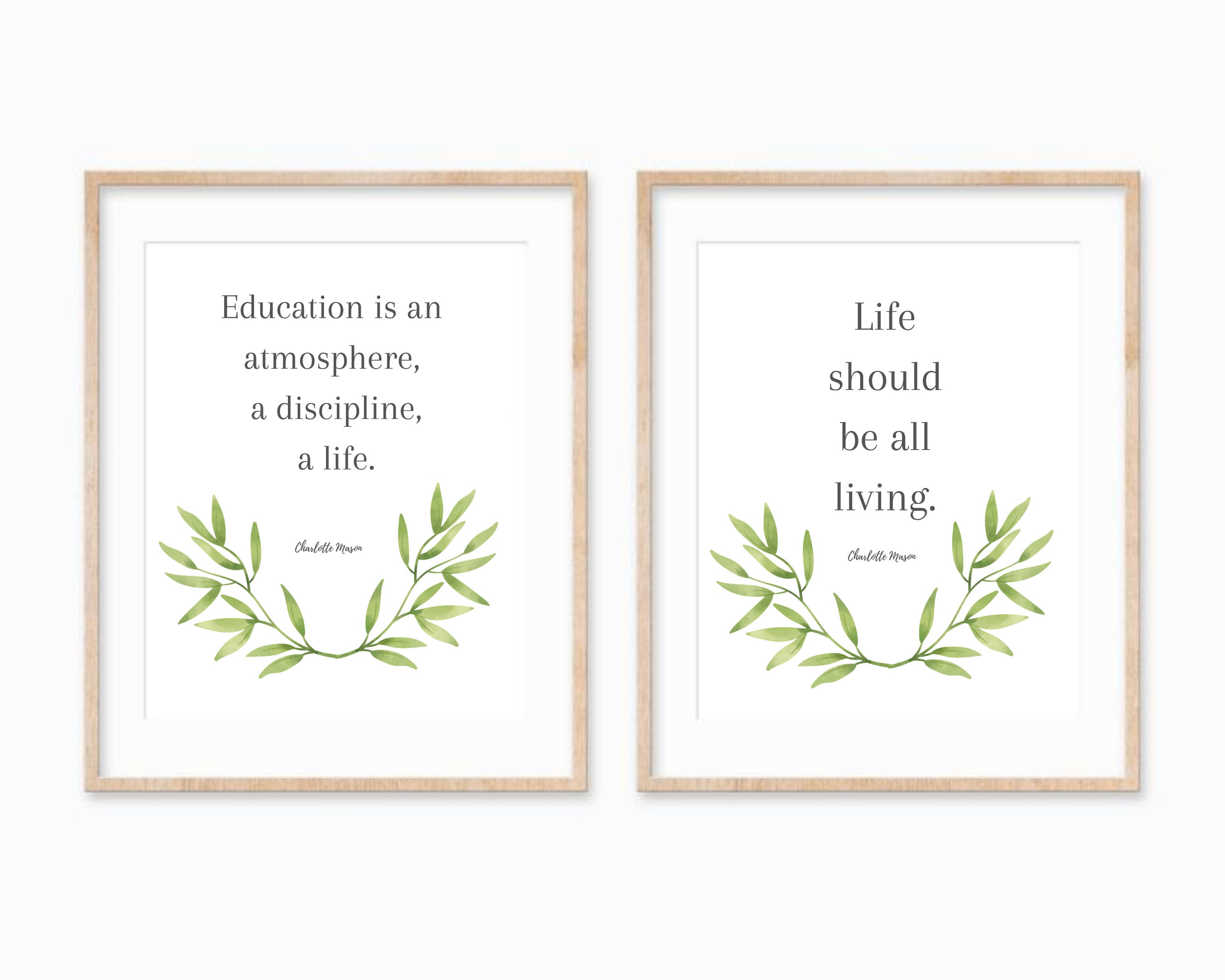 4 Pack Charlotte Mason Quote Homeschool Printable Typography Printable ...