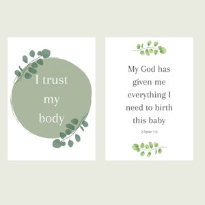 Set of 20 Christian Birth Affirmation Printable Cards, Instant Download ...