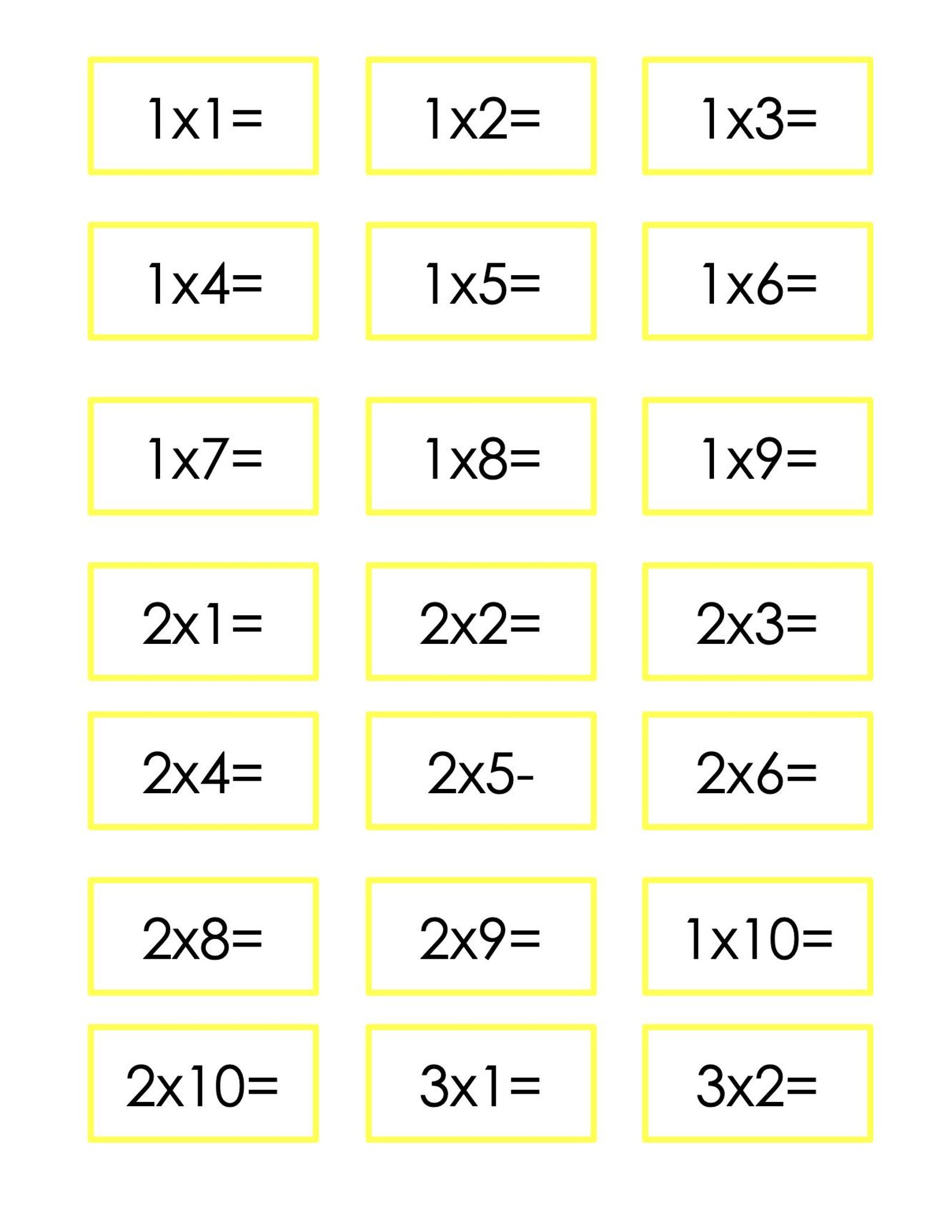 Montessori Math Slips: Multiplication Essential Equations (PDF) - Etsy
