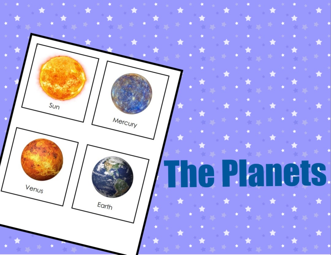 The Planets • Three Part Cards • Montessori • Flash Cards • Digital ...
