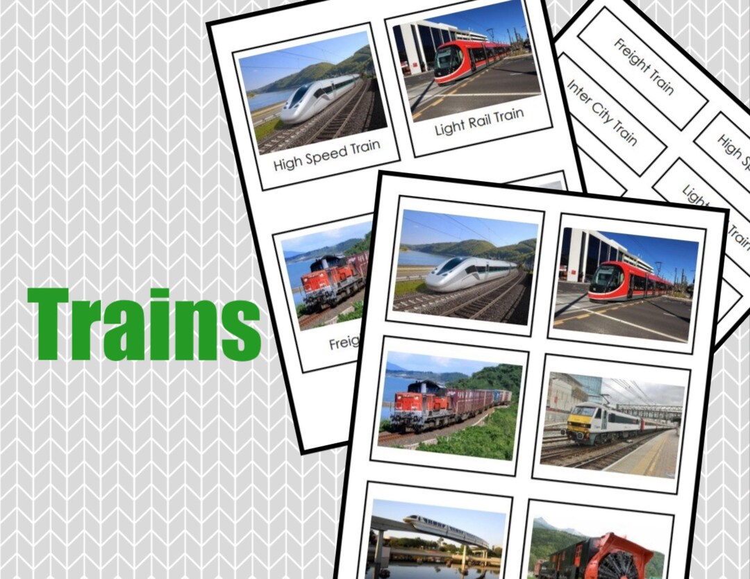 Trains • Nomenclature Cards • Montessori • Flash Cards • Digital ...
