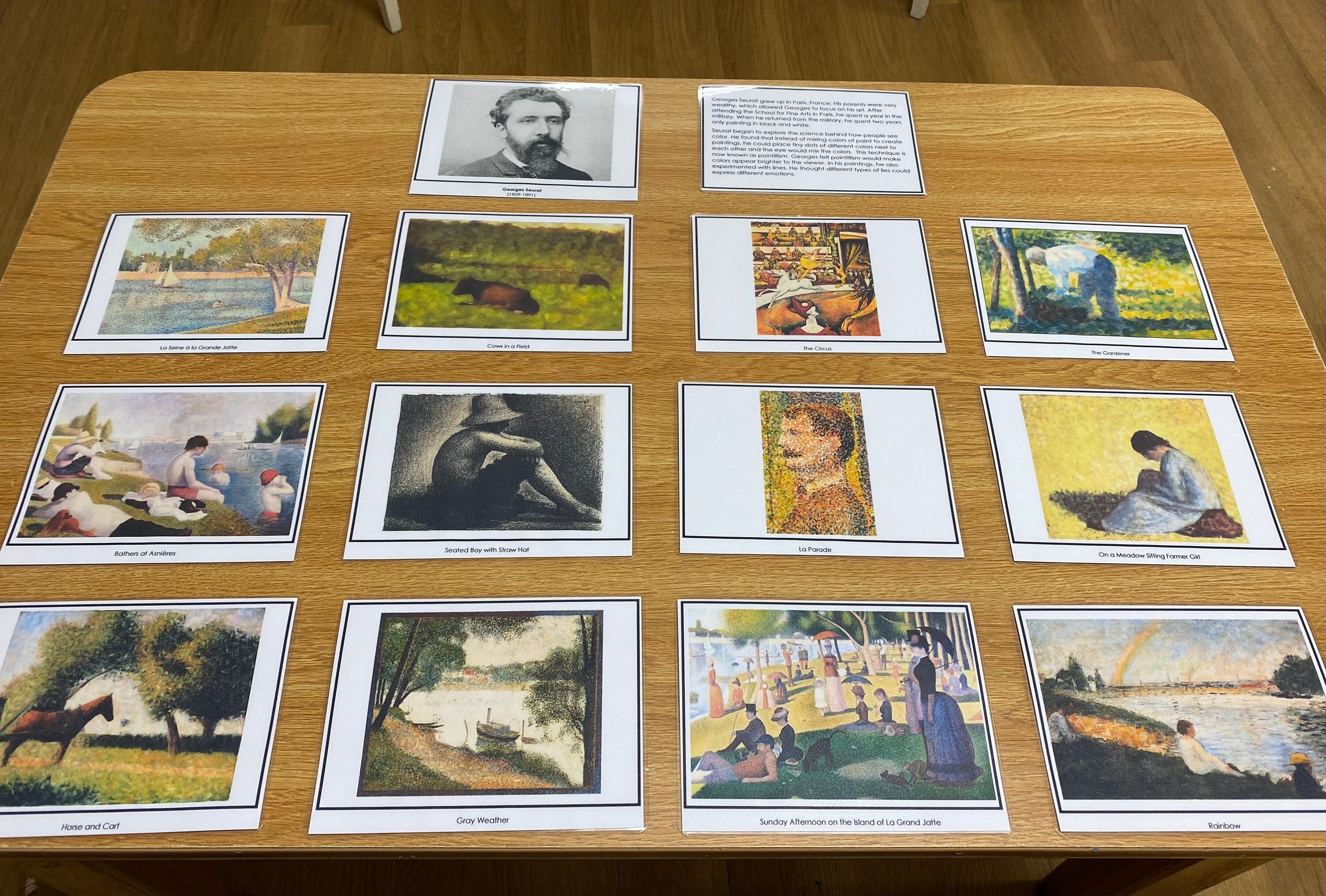 Georges Seurat Picture Cards: Montessori Flashcards (printable PDF) - Etsy