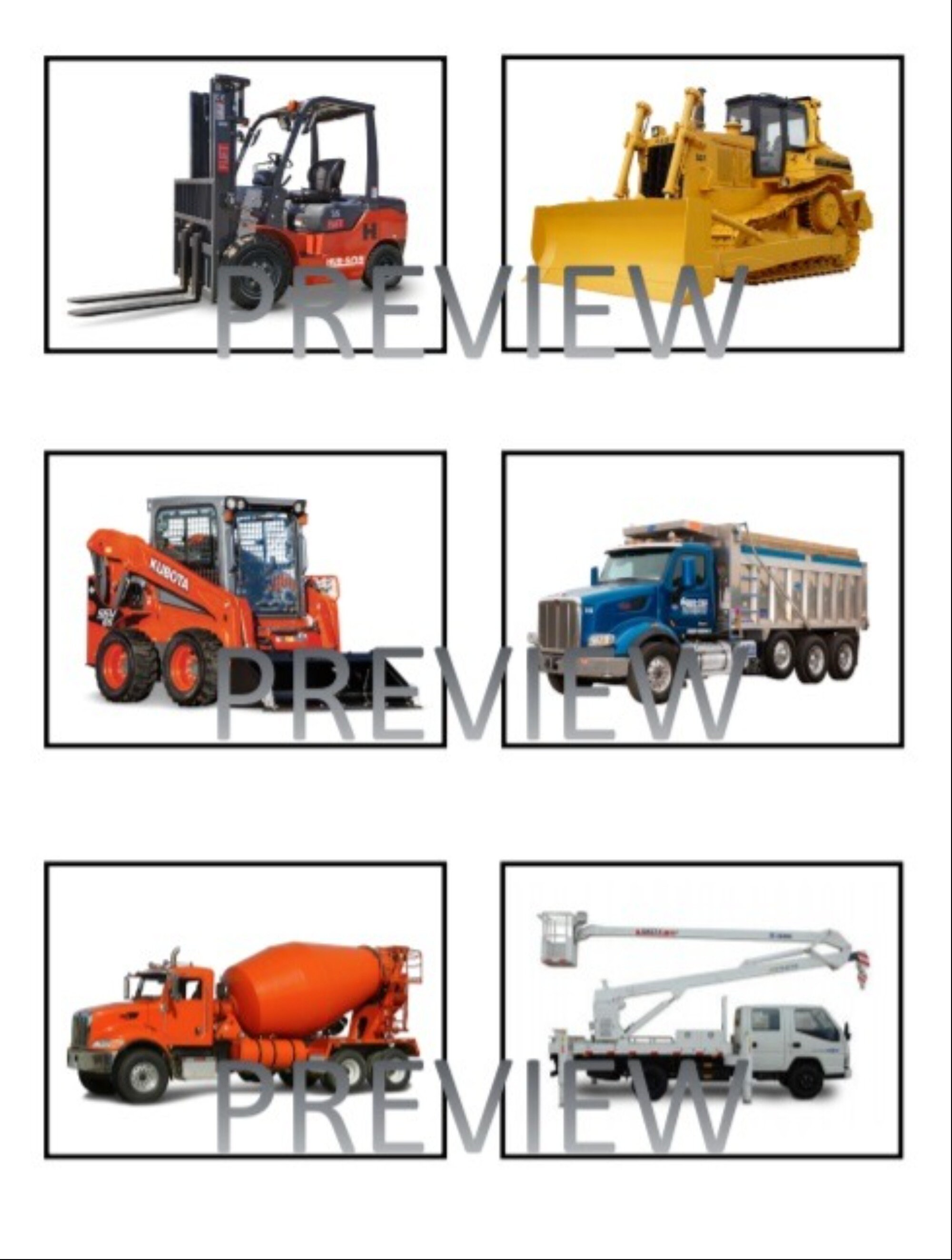 Trucks • Three Part Cards • Montessori • Flash Cards • Digital ...