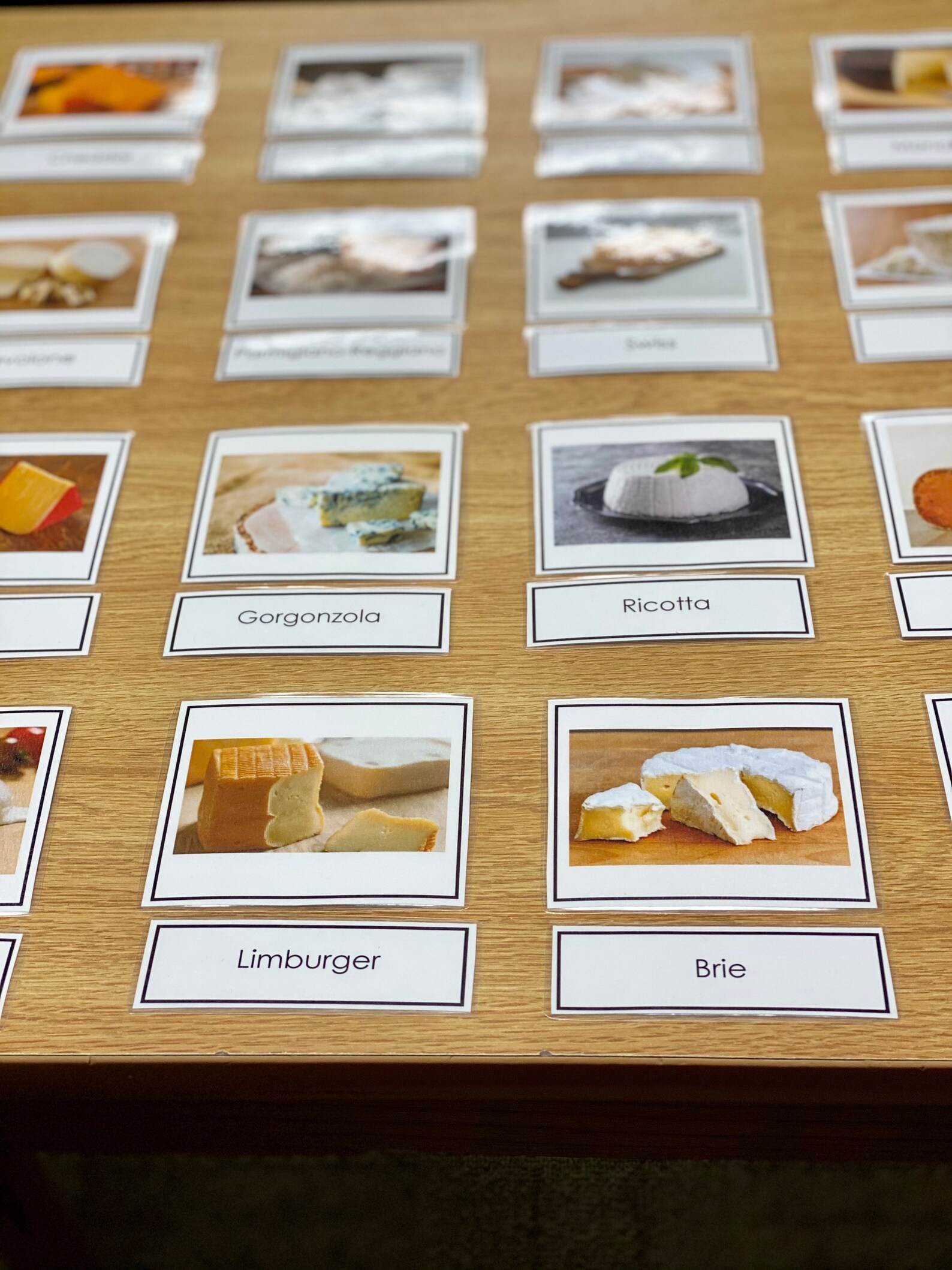 Cheese Varieties • Three Part Cards • Montessori • Flash Cards ...