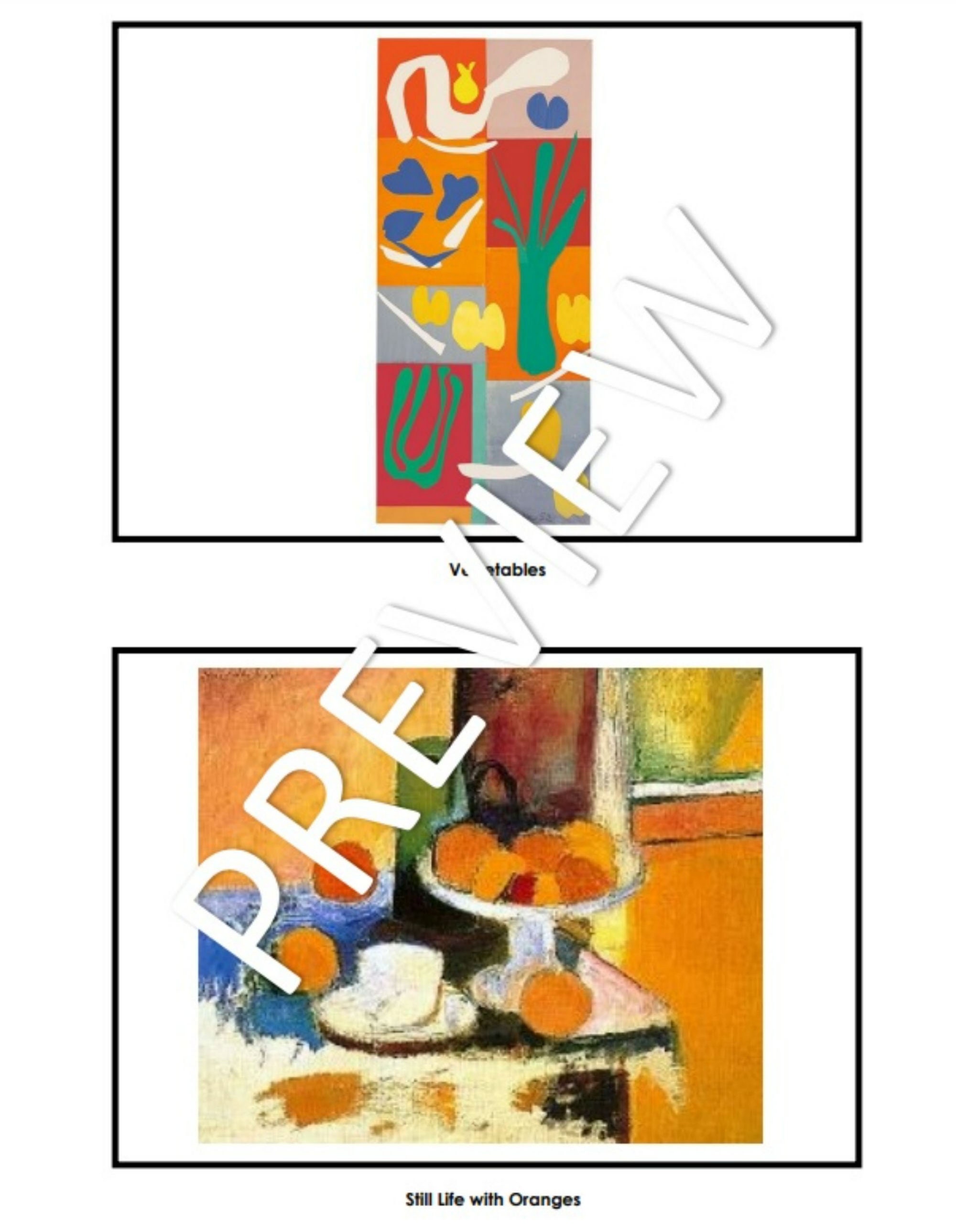 Henri Matisse Picture Cards • Art • Flash Cards • Picture Cards • Art ...