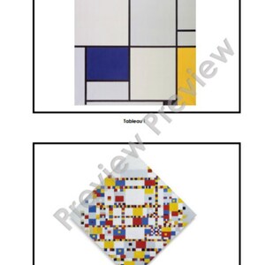 Piet Mondrian Picture Cards: Montessori Flash Cards (printable PDF) - Etsy