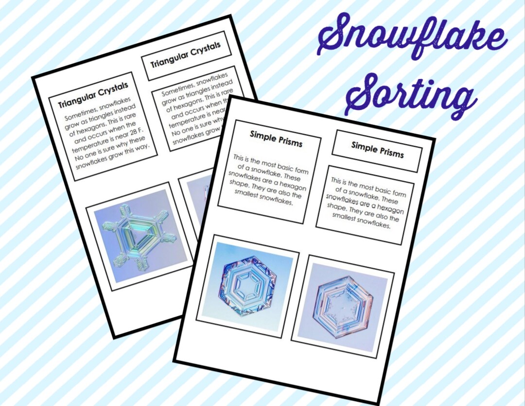 Snowflake Sorting • Nomenclature Cards • Montessori • Flash Cards ...