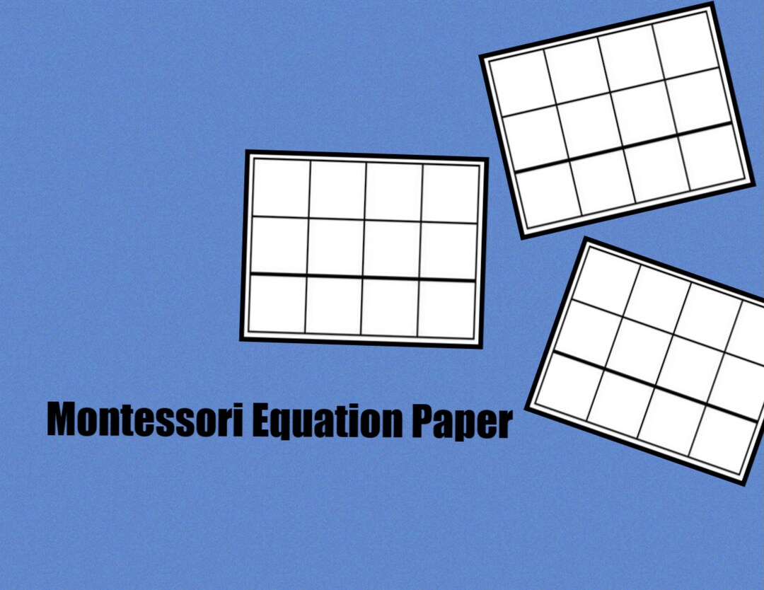 Montessori Equation Paper • Digital Montessori • Printable • Math - Etsy