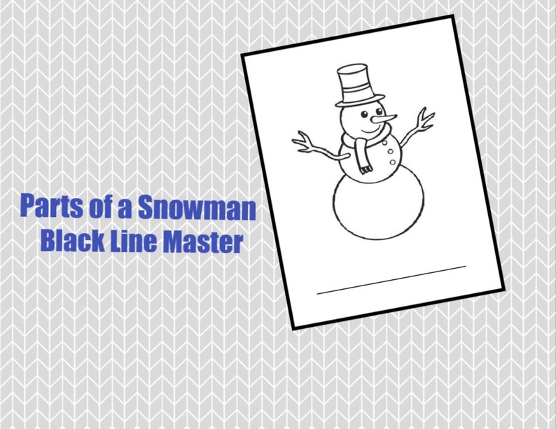 Parts of a Snowman • Black Line Master • Nomenclature Cards ...