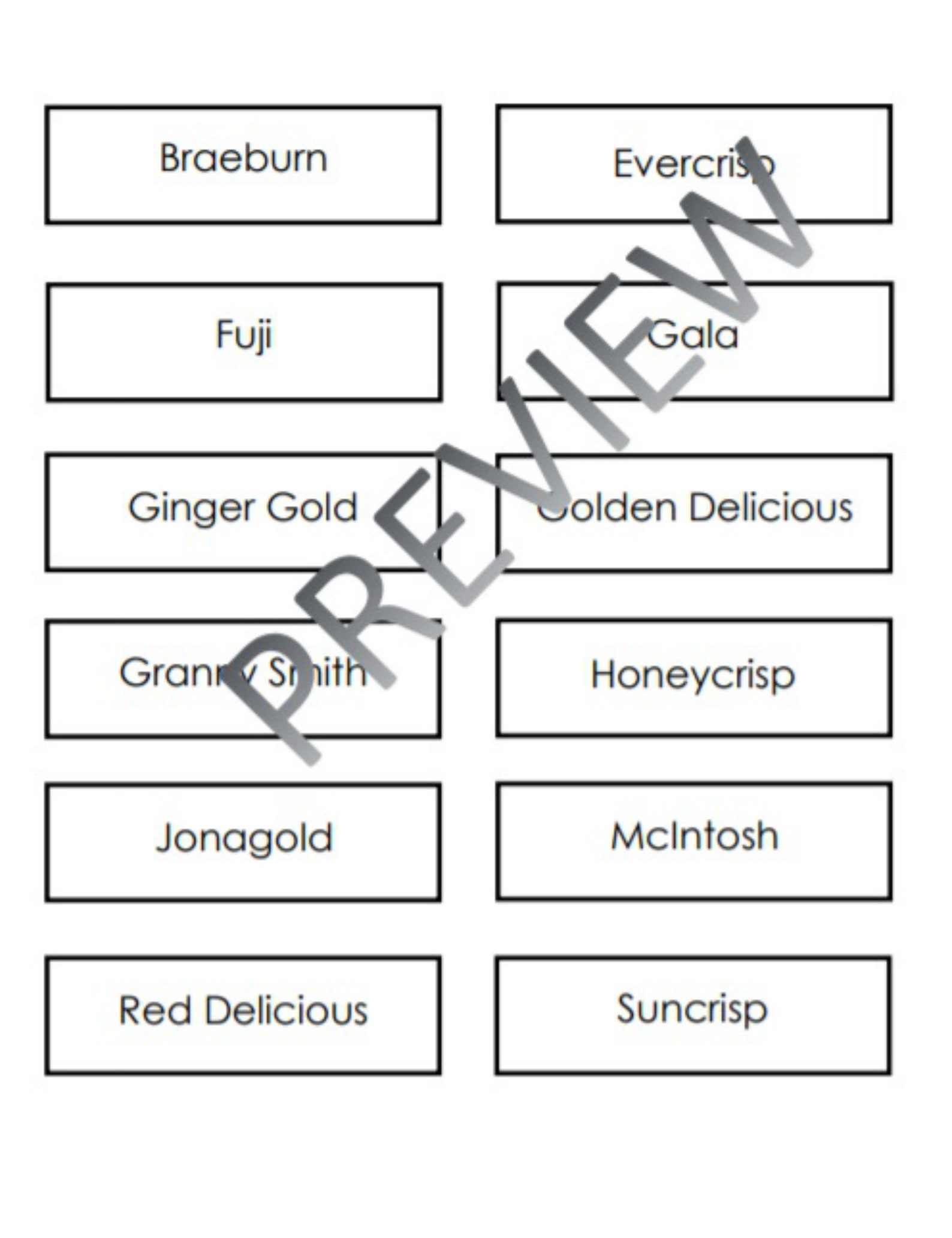 Varieties of Apples • Three Part Cards • Montessori • Flash Cards ...