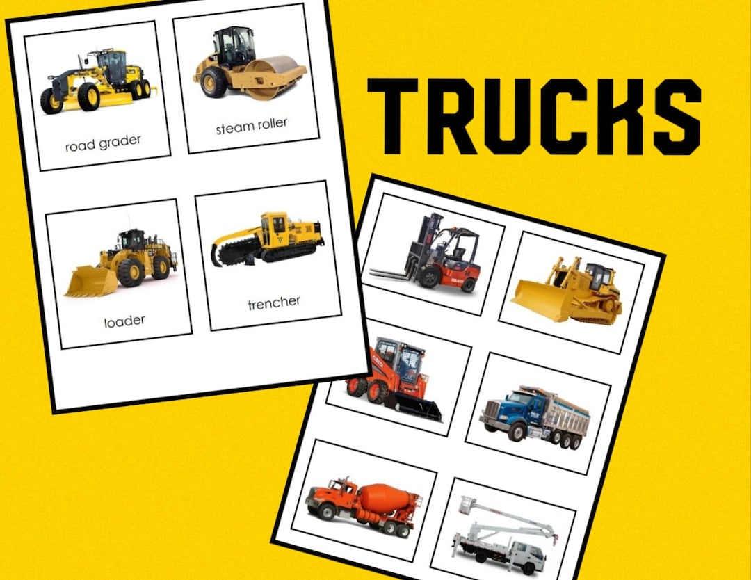 Trucks • Three Part Cards • Montessori • Flash Cards • Digital ...