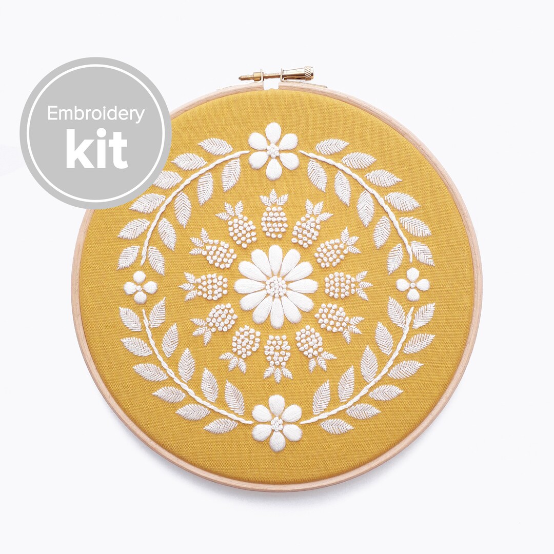 Floral Hand Embroidery Kit, Ode to the Wallpaper, Intermediate ...