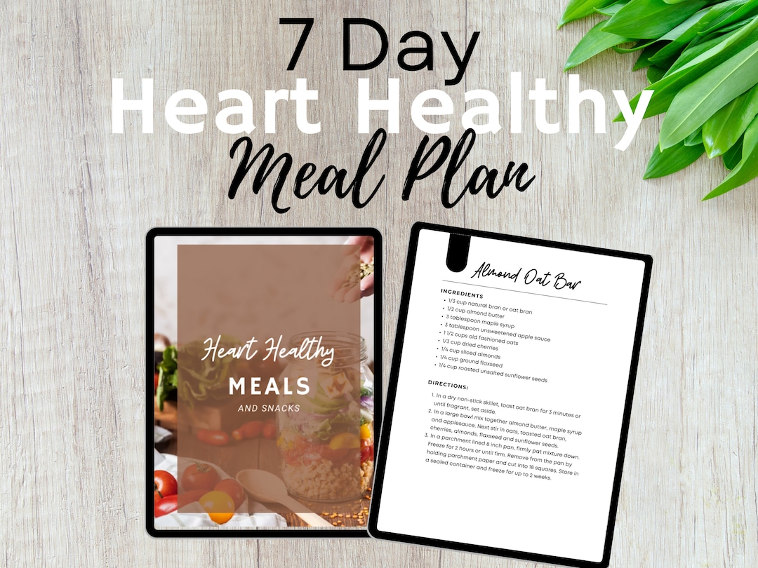 7-day Heart Healthy Meal Plan Version 2 - Etsy