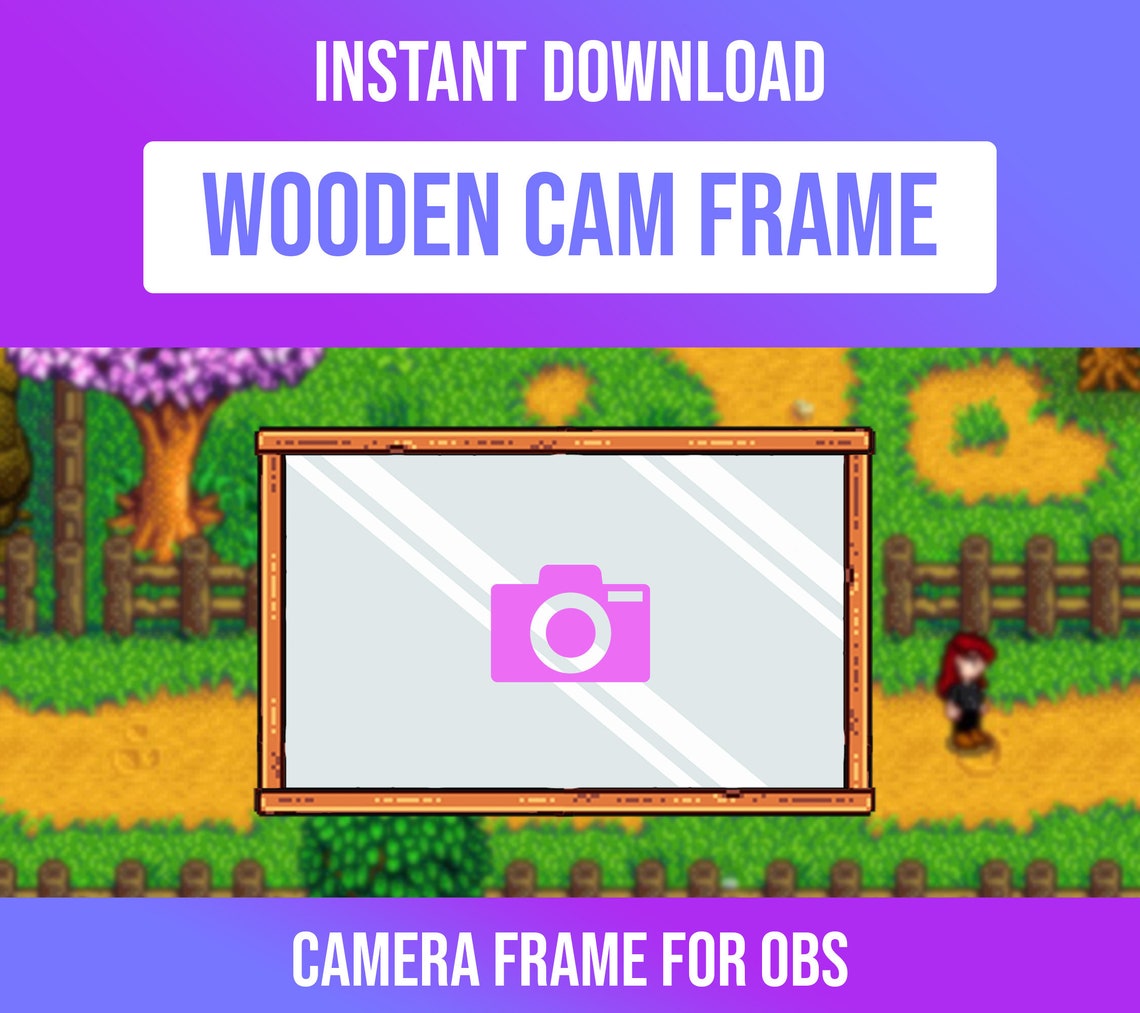 Cute Wooden Camera Frame Overlay for Streaming - Etsy