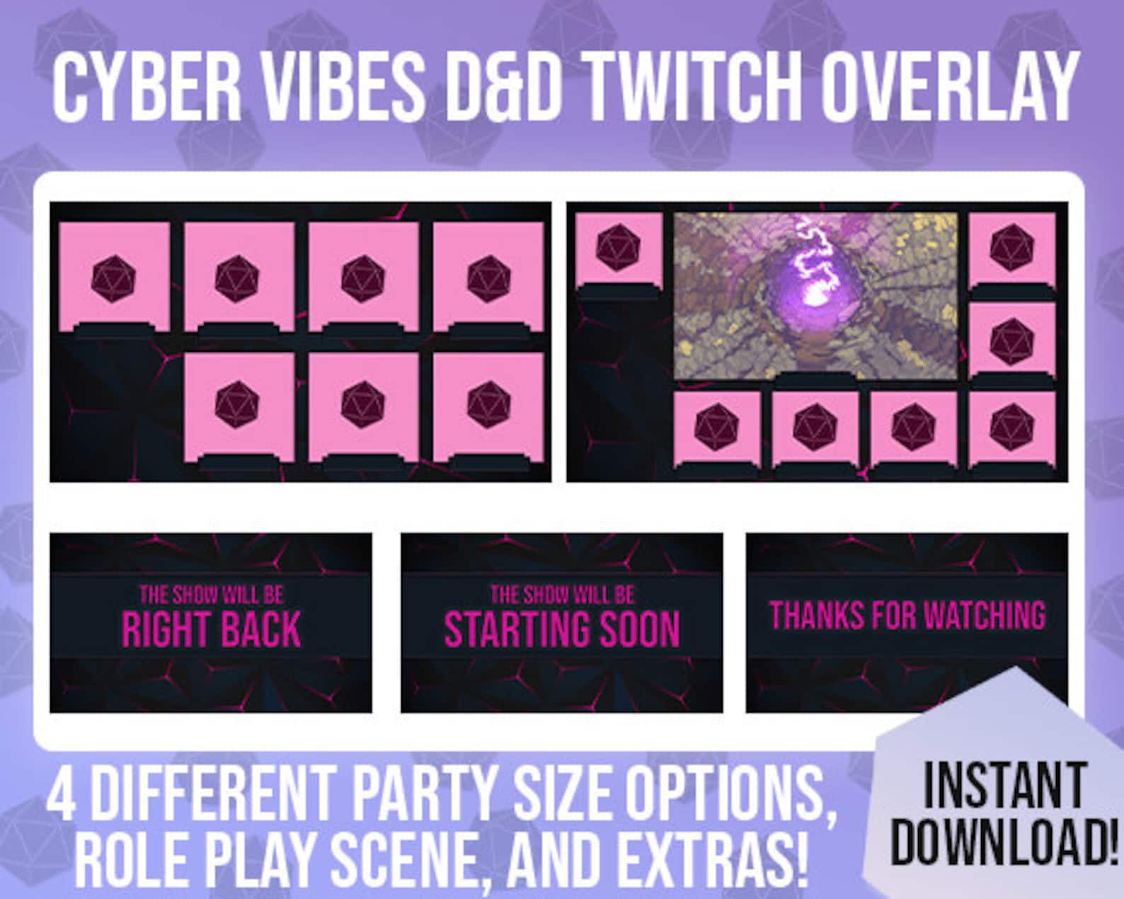 Cyber Vibes Twitch Overlay for Dungeons and Dragons Streams - Etsy