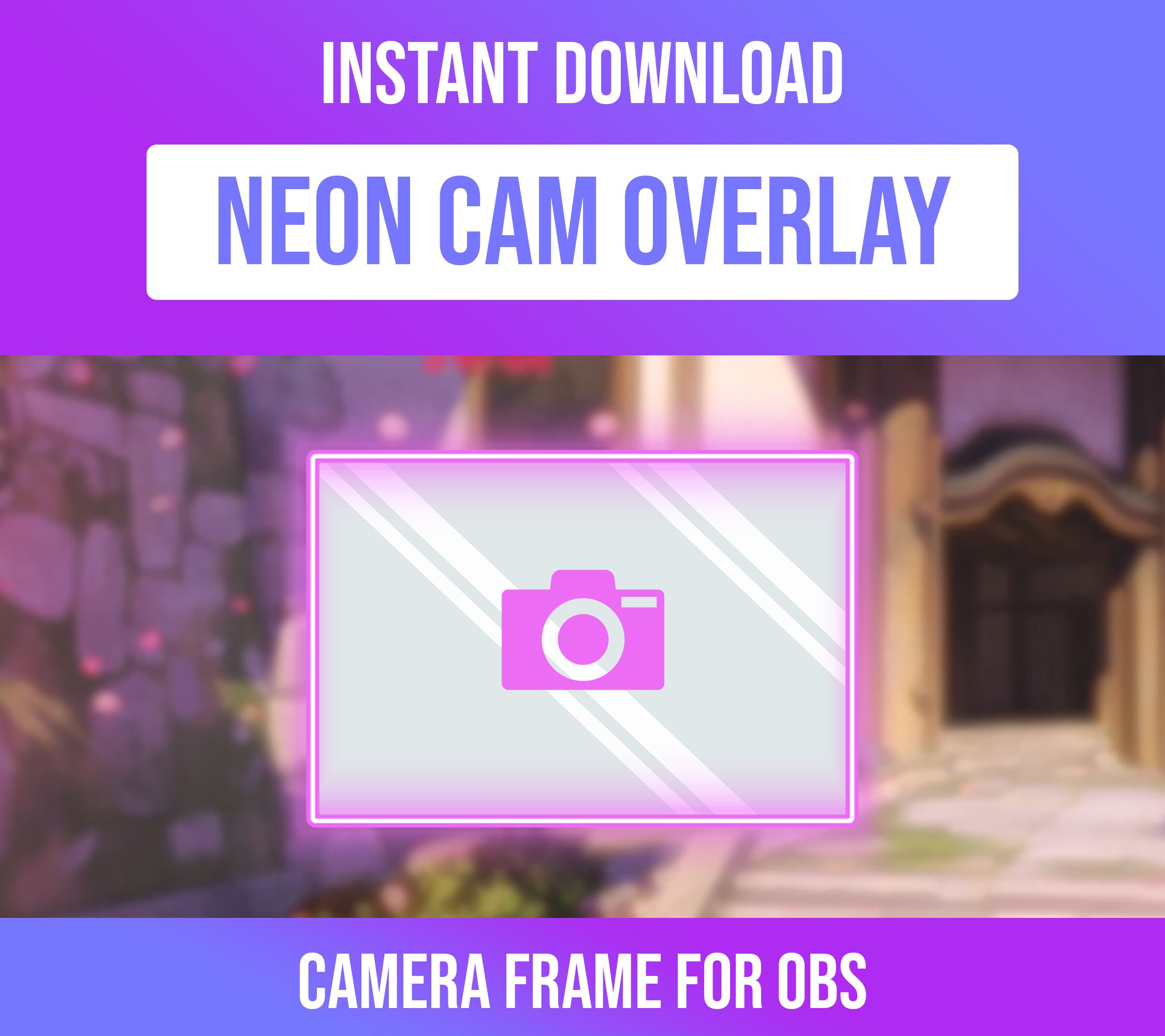 Neon Pink Webcam Overlay for Streaming - Etsy