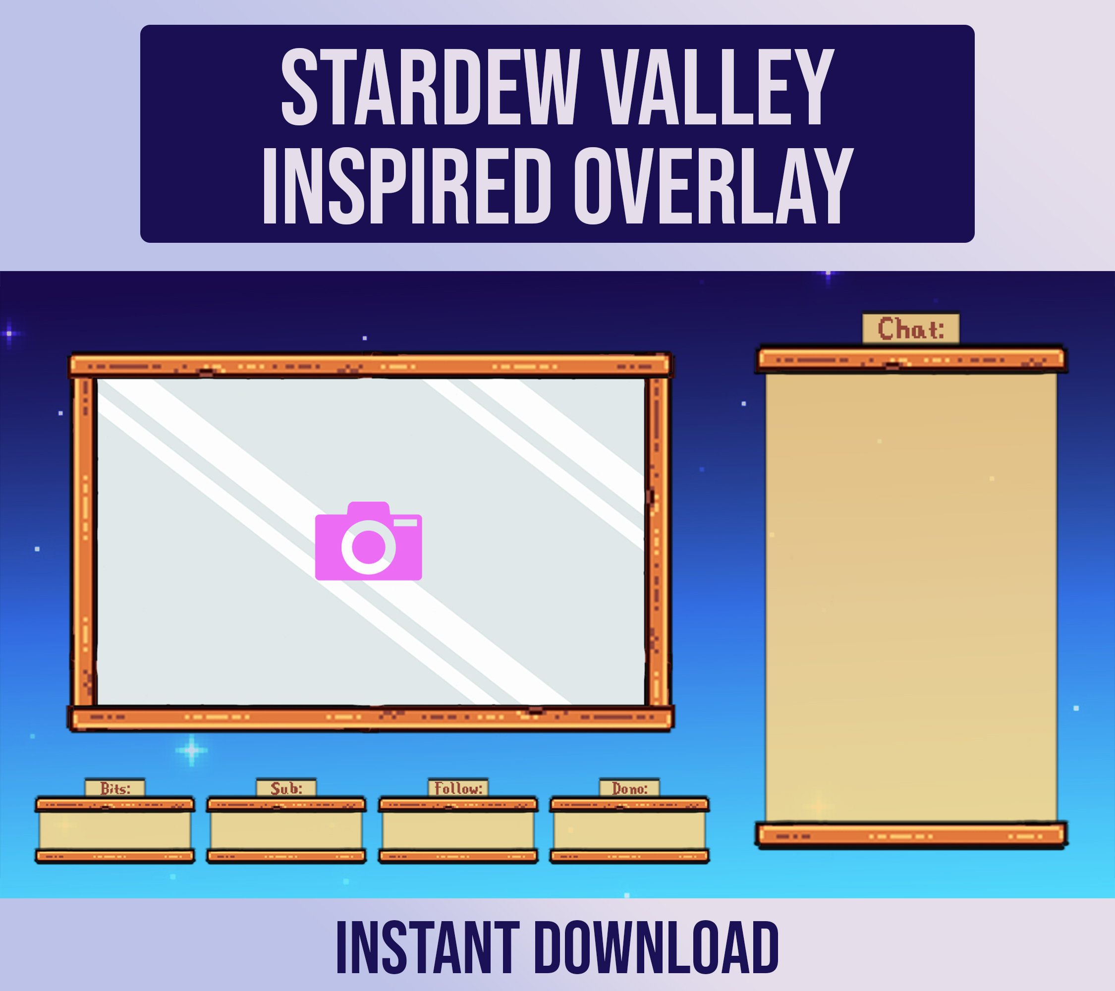 Stardew Valley Inspired Overlay for Twitch Streamers - Instant Download ...
