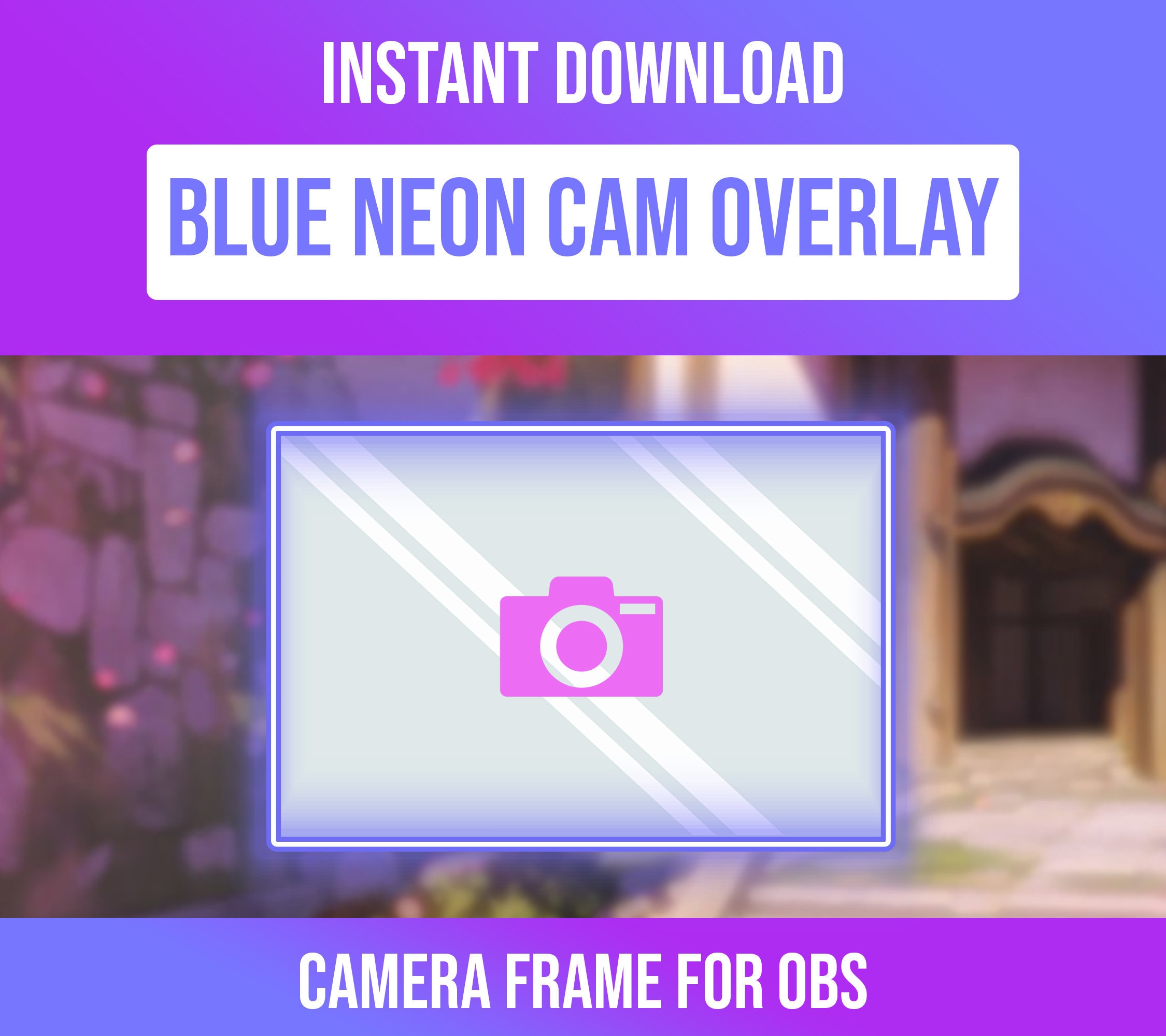 Neon Blue Webcam Overlay for Streaming - Etsy