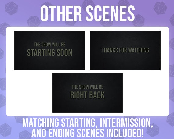Green and Black Twitch Overlay for Dungeons and Dragons Streams - Etsy