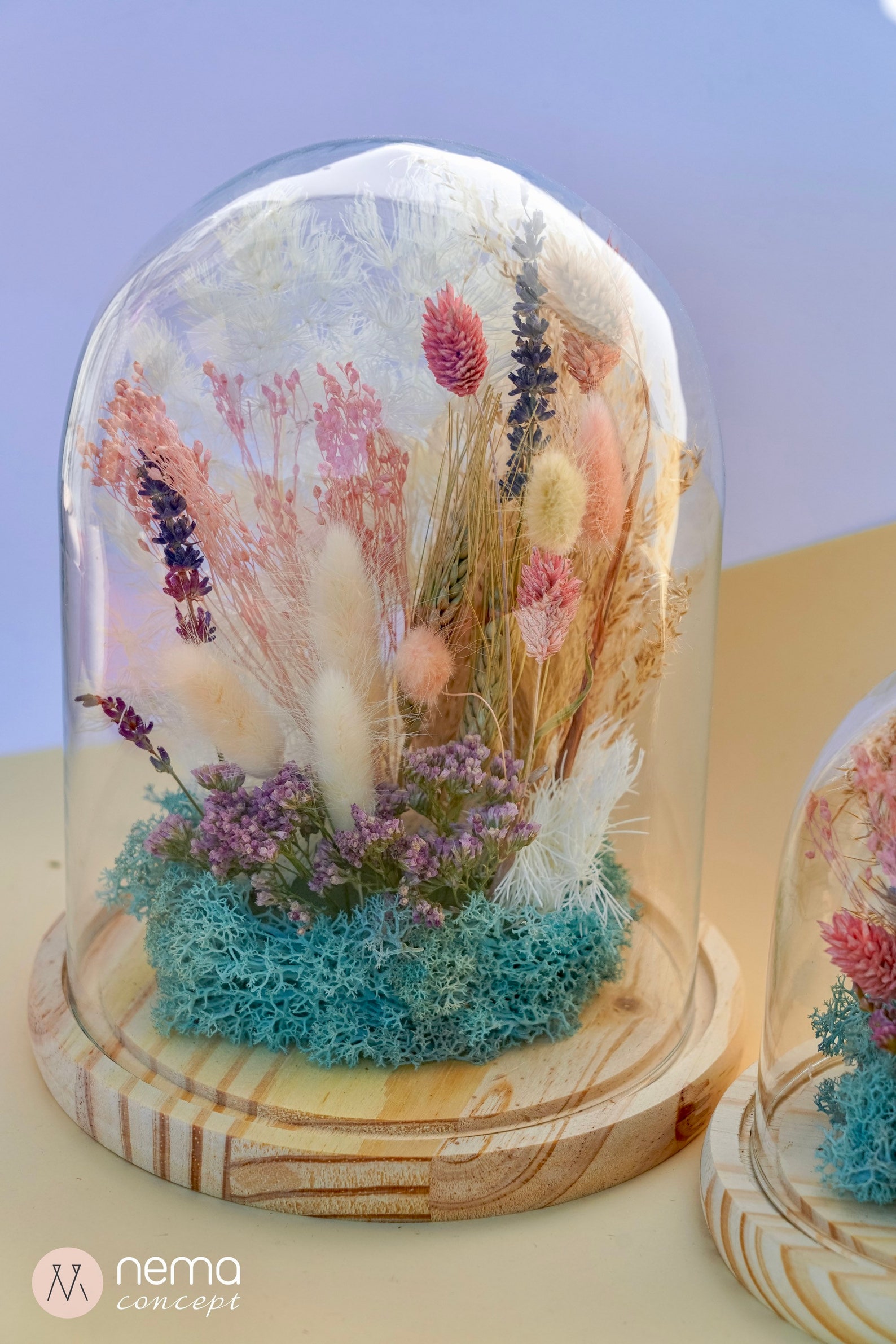 Dried Flowers Glass Dome Glass Bell Dried Flowers Home - Etsy