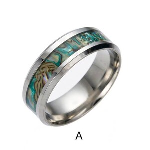Free Custom Engraved Color Shell Ring Titanium Steel Finger Ring for ...