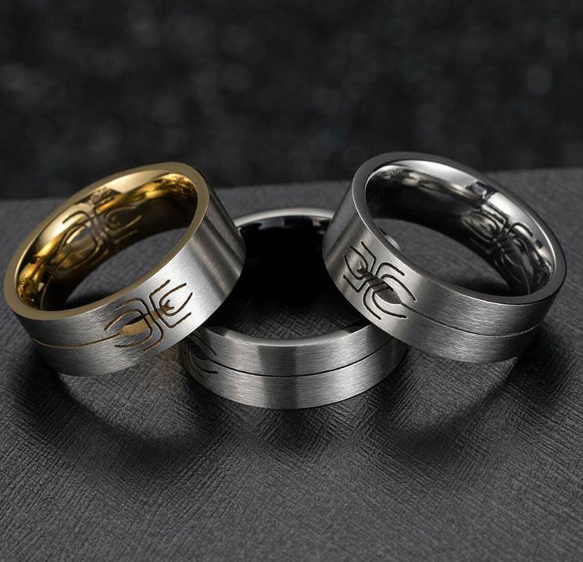 Hollow Spider Men's Ring Titanium Stainless Steel Matching - Etsy