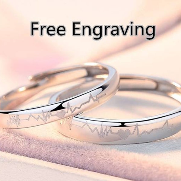 Heartbeat Couple Ring - Etsy
