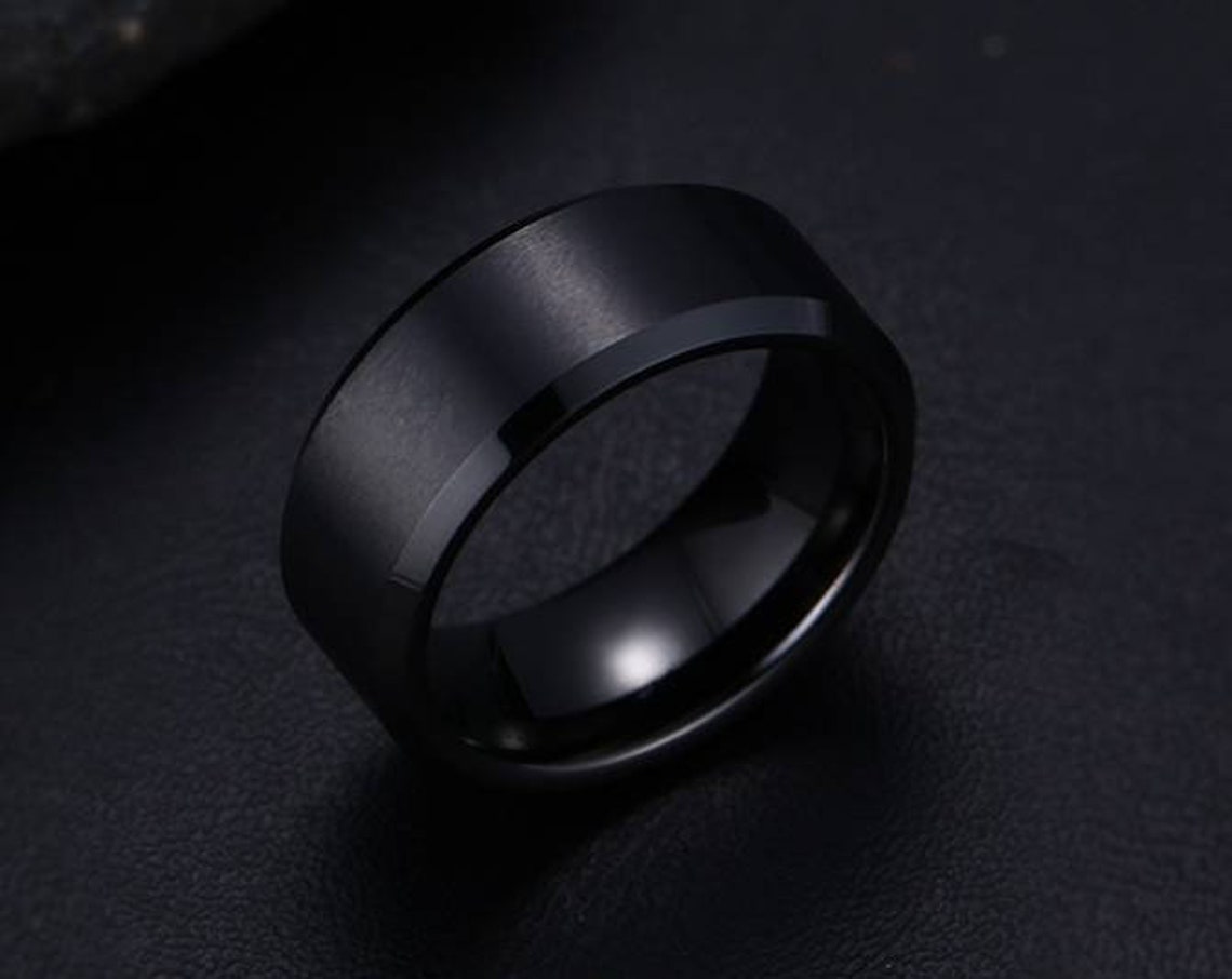 Black Couple Rings Set Stainless Steel Lover Matching Ring - Etsy