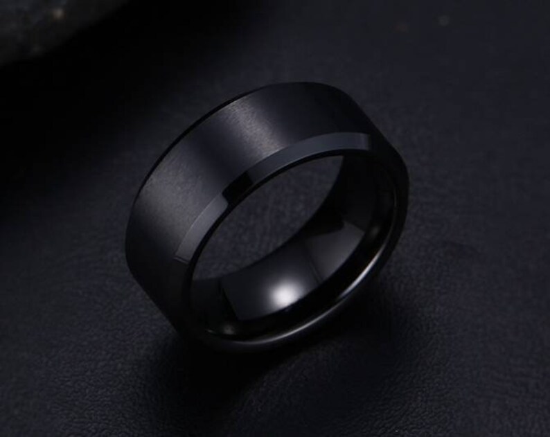 Black Couple Rings Set Stainless Steel Lover Matching Ring - Etsy