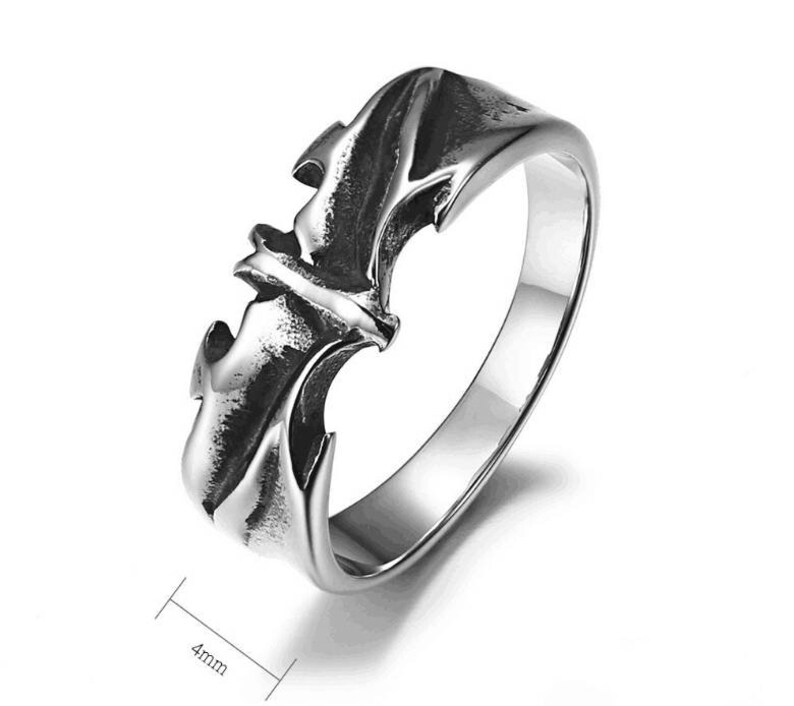 Free Custom Engraved Ring for Men Retro Gothic Bat Ring Night - Etsy