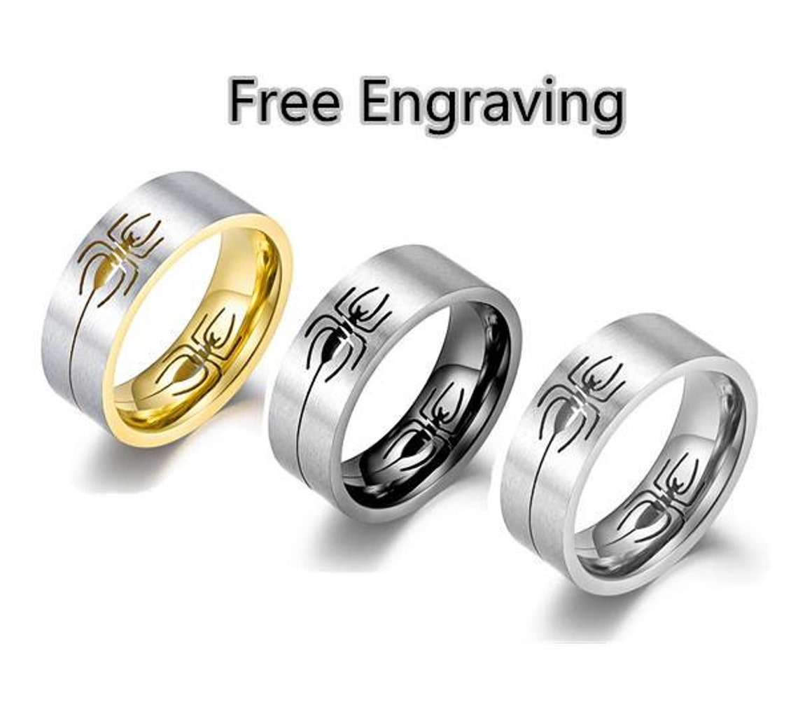Hollow Spider Men's Ring Titanium Stainless Steel Matching - Etsy