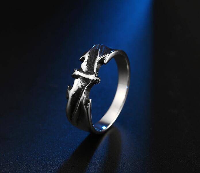 Free Custom Engraved Ring for Men Retro Gothic Bat Ring Night - Etsy