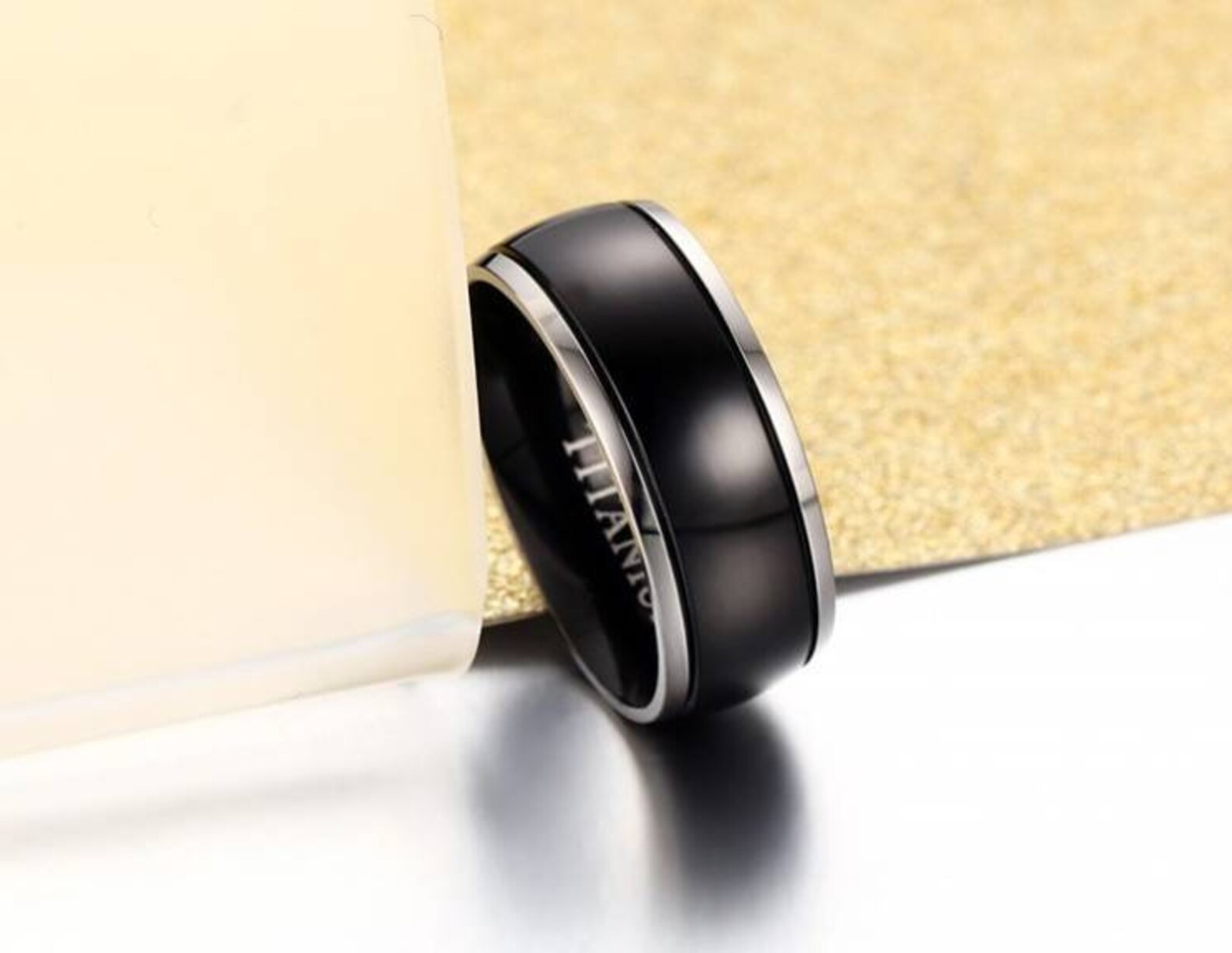 8mm Black Titanium Ring Finger Ring for Men Matching Ring - Etsy