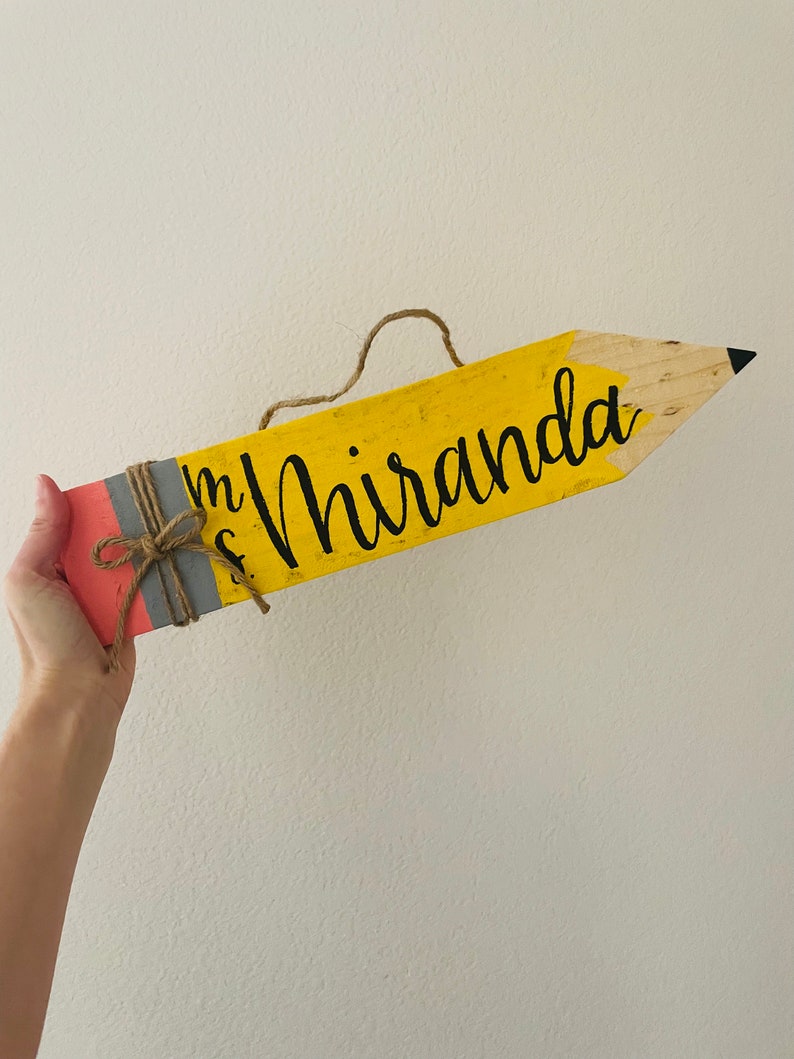 Custom Teacher Pencil Sign - Etsy