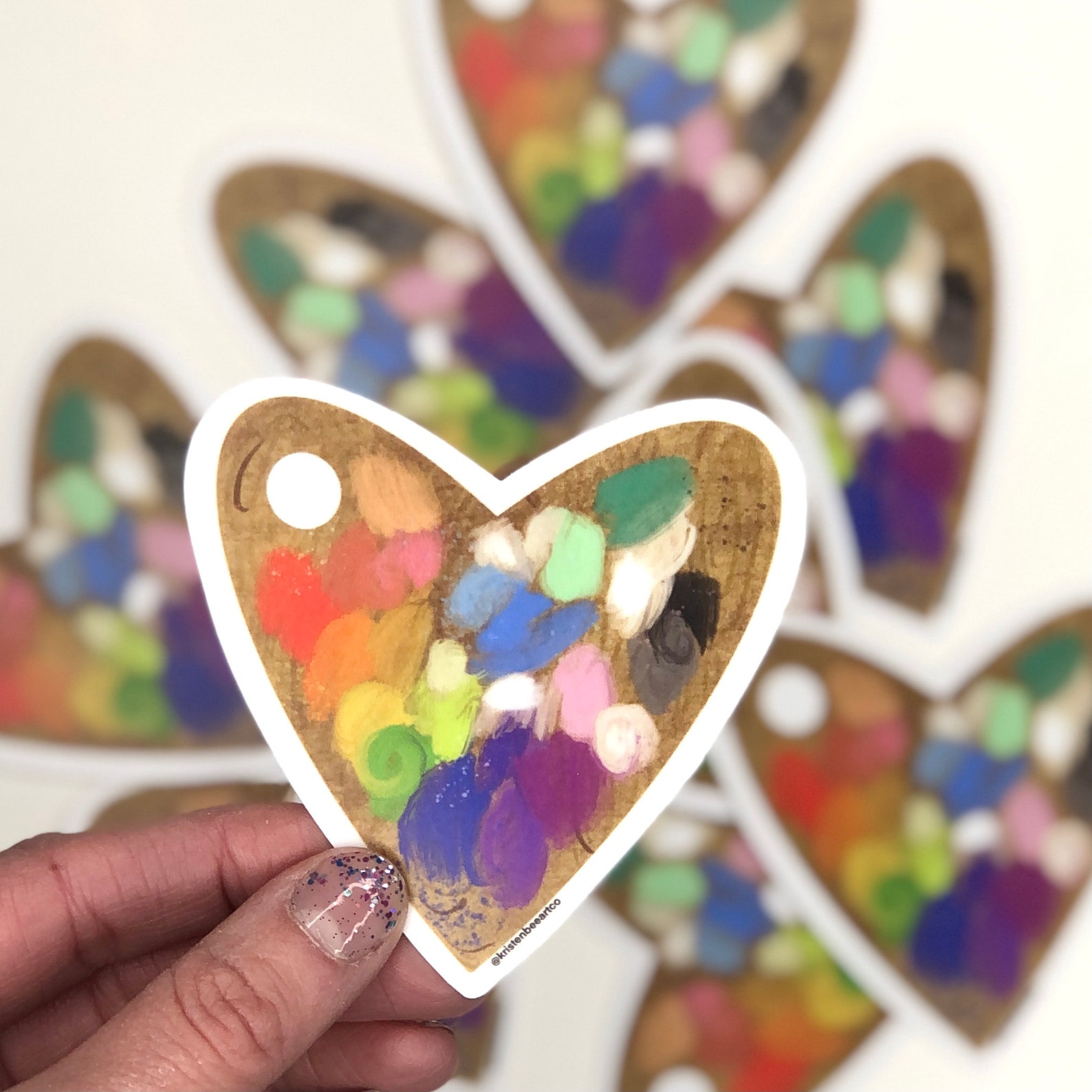 3 Heart Paint Palette Vinyl Sticker - Etsy UK
