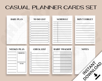 Planner Cards Sticky Notes Printable Notepad Memo Pad | Etsy