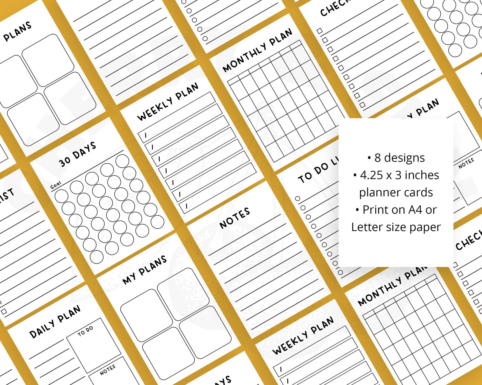 Planner Cards | Sticky Notes | Printable | Notepad Memo Pad | Journal ...