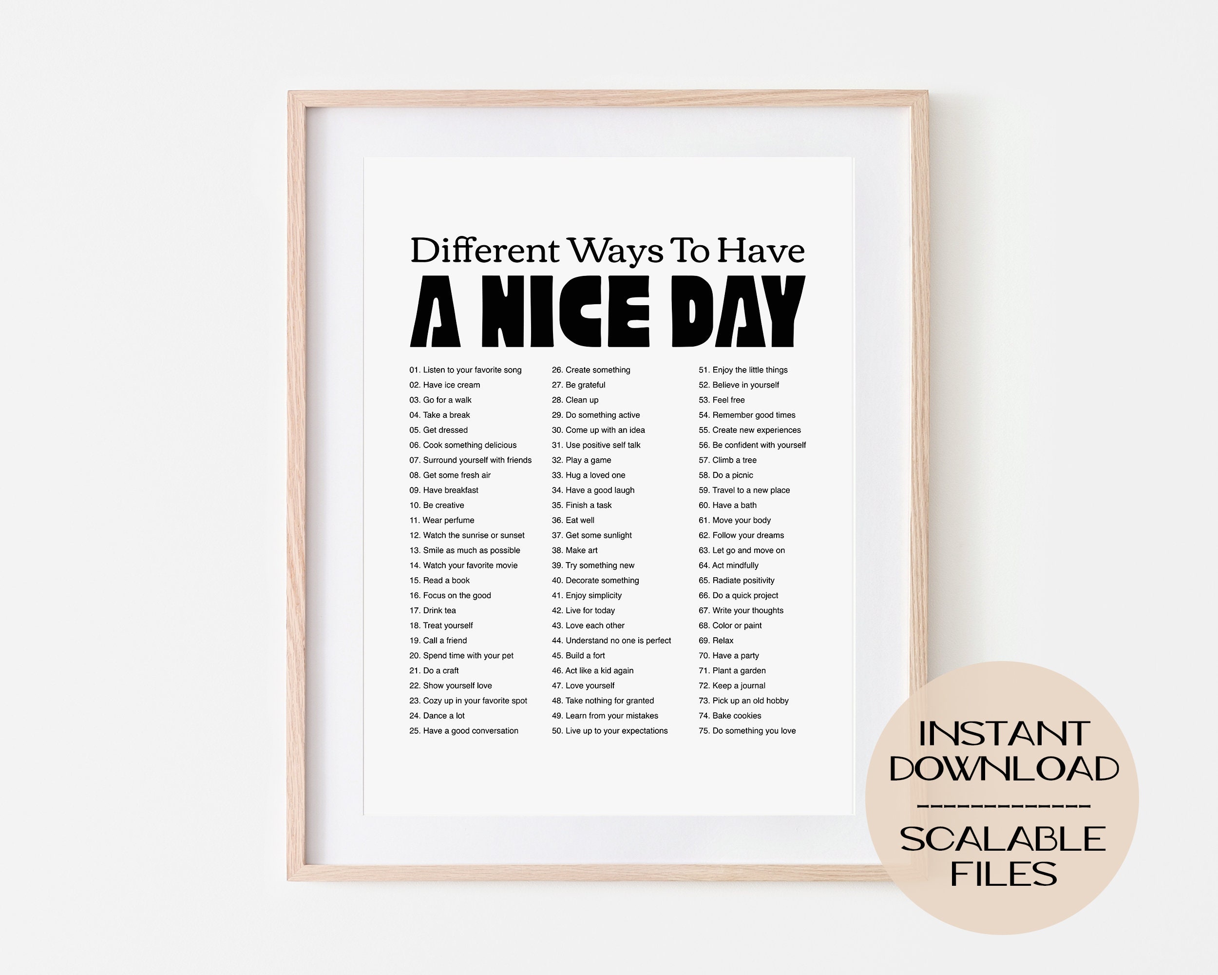 Different Ways to Have A Nice Day Digital Poster Print, Wall Art Home ...