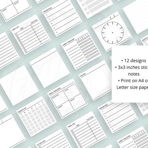 Printable Sticky Notes | Minimalist Design | 3x3 Inch Sticky Notes ...